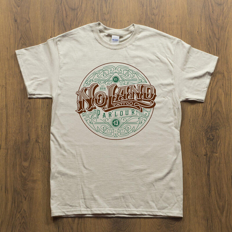 NO LAND TATTOO PARLOUR ROUND LOGO T-SHIRT - No Land Tattoo Parlour